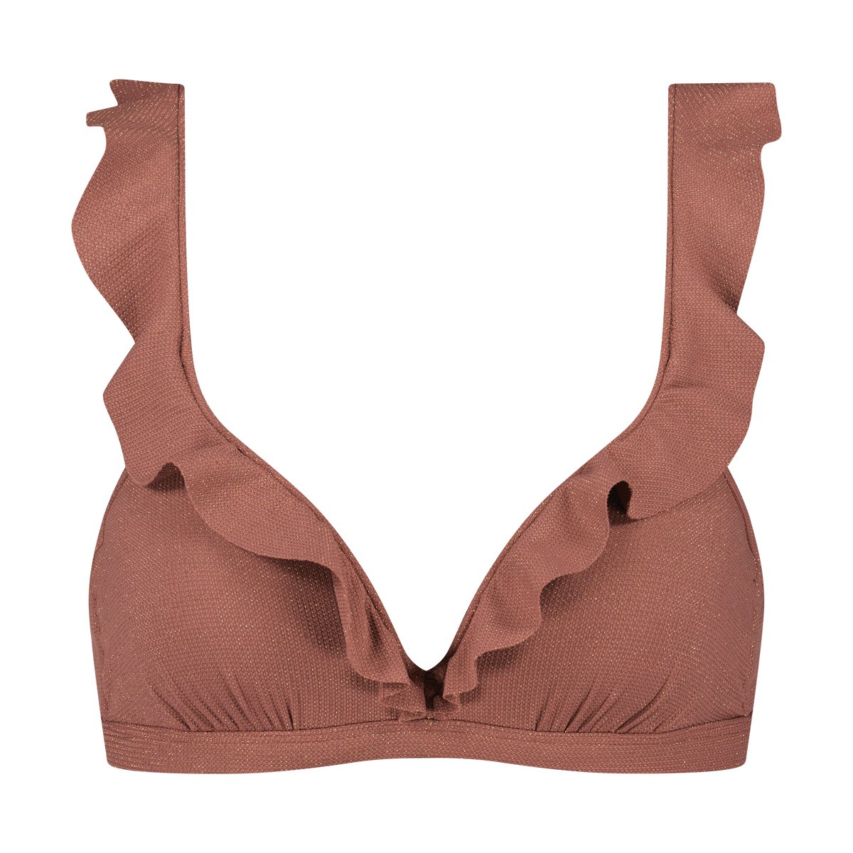 Beachlife Ruffle Bikinitop Rouge Shimmer | Linberg